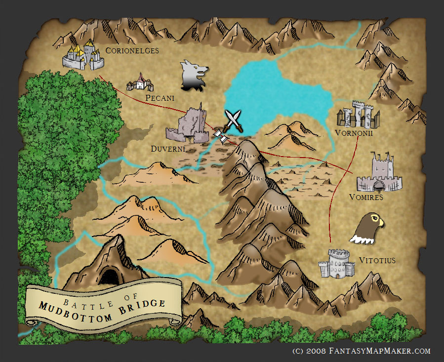 The Battle of Mudbottom Bridge - Free Fantasy Maps
